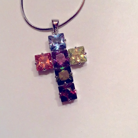 Jewelry | New Multi Color Cross On Chain | Poshmark